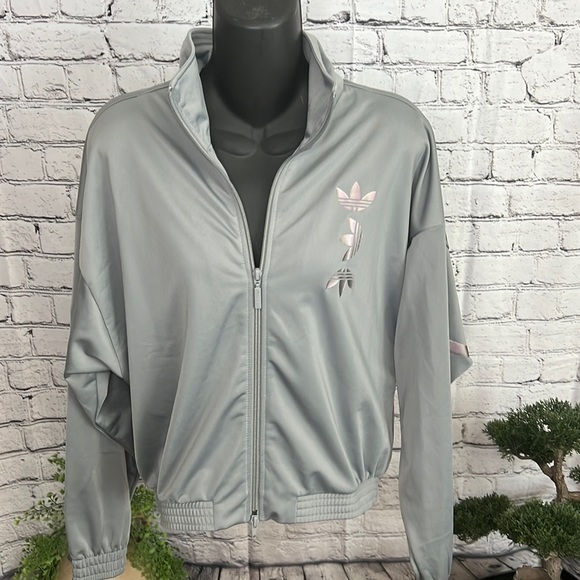 adidas | Jackets & Coats | Adidas Size M Grey Track Jacket With ...